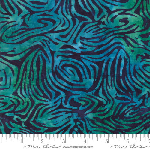 Night Sky Blue Wavy Lines Print Batik Fabric - 4353-26 - Maui Batiks ...