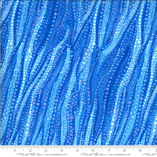Dreamscapes Digital Light Blue Wavy 'Leaves' - Cross Ways Fabric ...