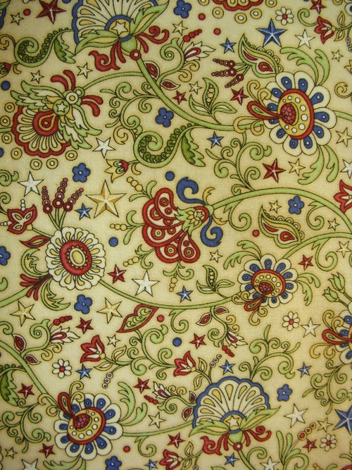MULTI-COLOR FLORAL PATTERN ON BEIGE FABRIC - 1649-24176-E-C - For Love ...