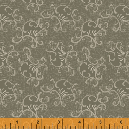 Olive Filigree Design Fabric - 52077-2 - Country Soiree - Windham Fabrics