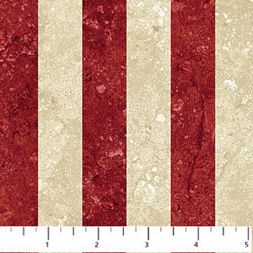 Stonehenge Cherry Red and Tan Marbled Stripe Fabric - 39100-25 Cherry ...