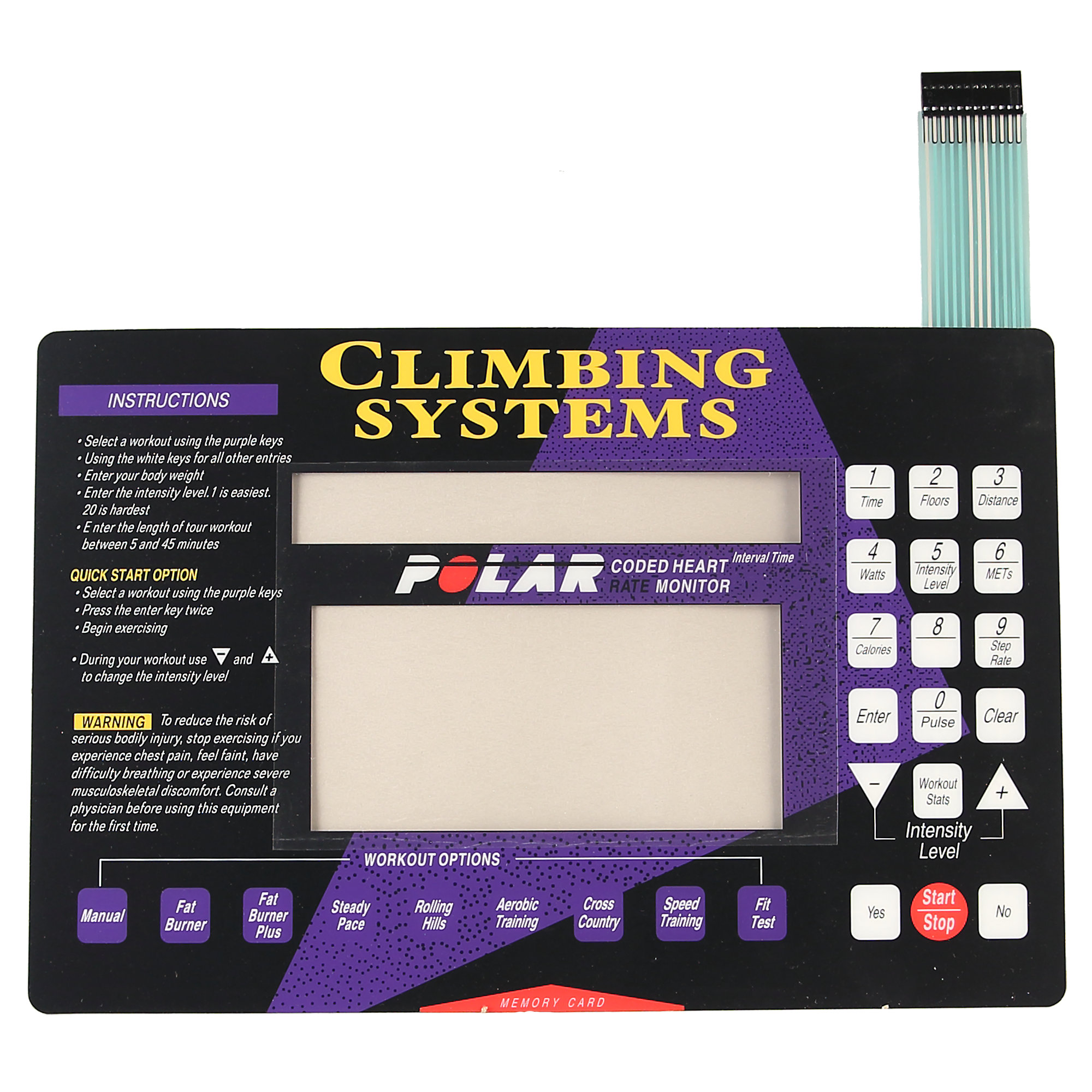 Overlay Keypad fits LCD Console, SM5 and SC5, Stairmaster, 050-0287 ...