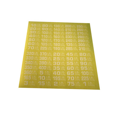 Weight Stack Labels | White with Clear Background, P16P164W