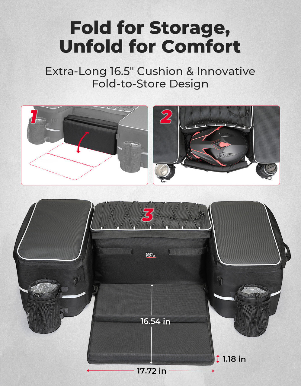 Polaris Sportsman 71L Rear Seat Storage Bag with Cooler & Removable ...