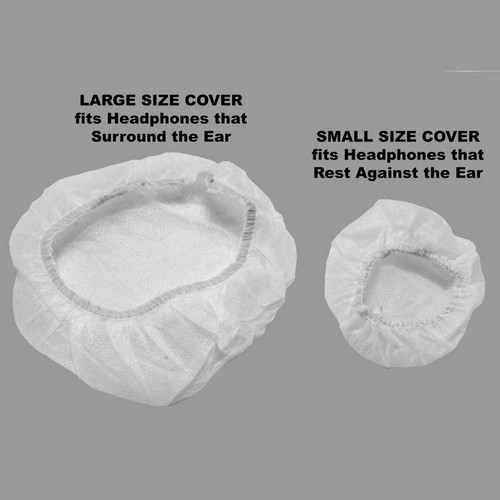 Small Disposable Headphone Covers (White), Bag of 100