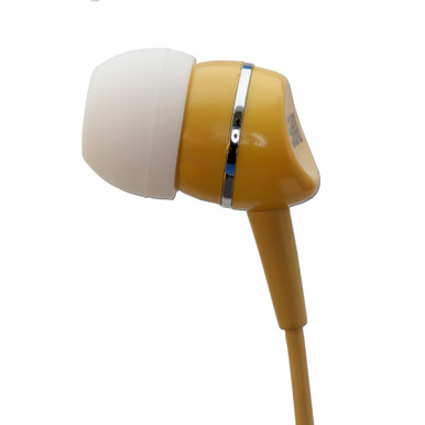 1-BUD Single-Ear Stereo Earbud Tan Color that is Less Visible