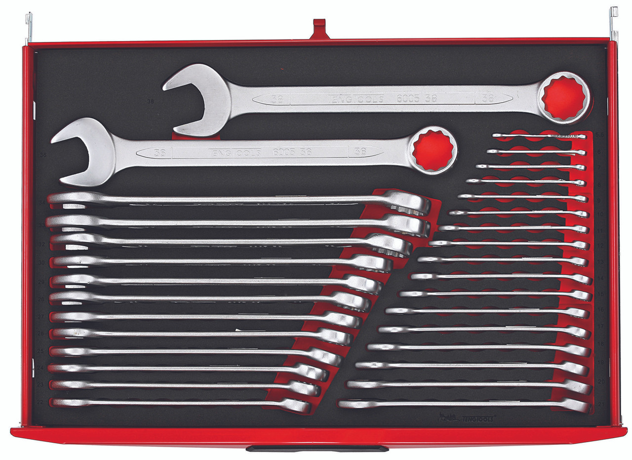 Teng Tools TTESP31 Combination Spanner Set Foam4x4 31 Pieces