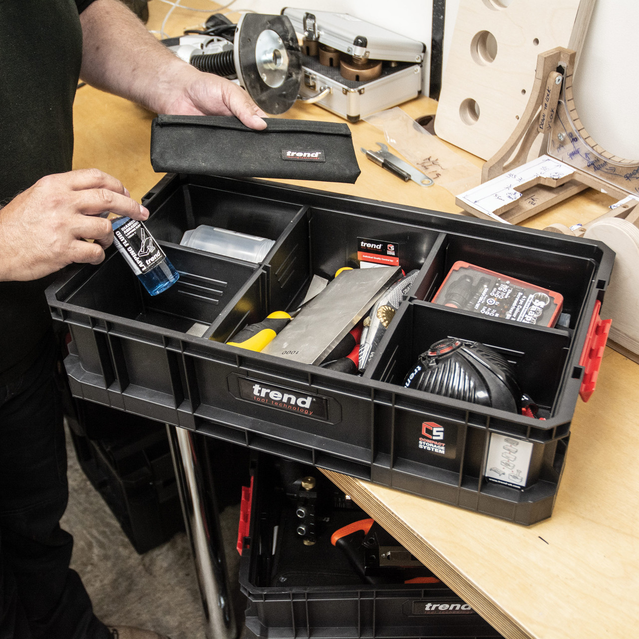 Modular Storage Compact Tote 100mm c/w divider (MS/C/100TD)