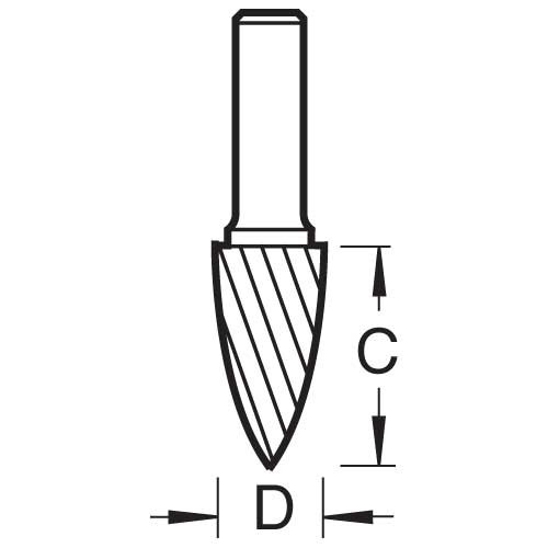 Solid carbide burr (S49/4X6MMSTC)