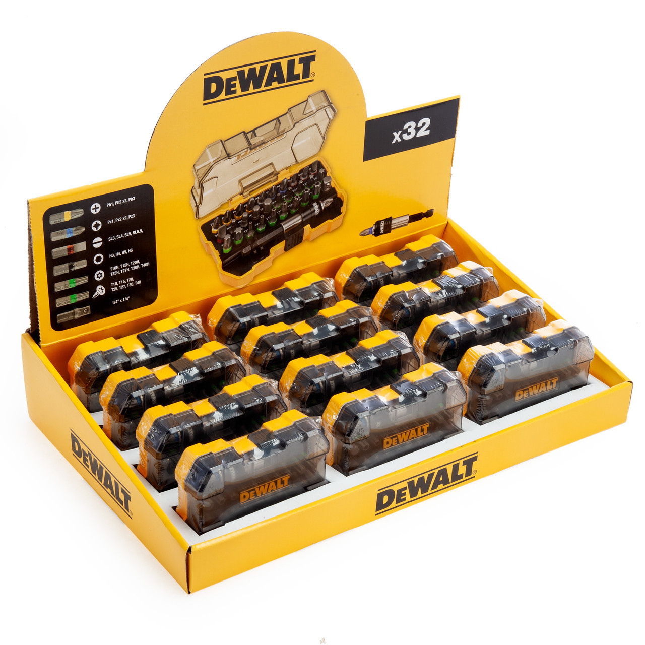 Dewalt DT7969M Screwdriver Bit Set (32 Piece) x 12 in Merchandiser ...
