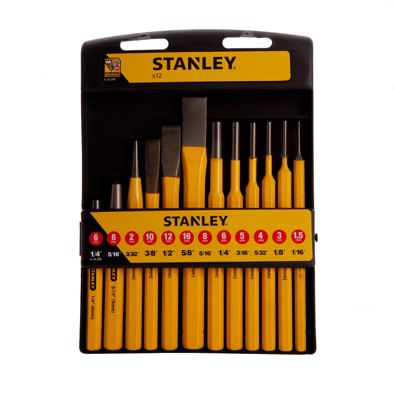 Stanley 4-18-299 12 Piece Punch & Chisel Set