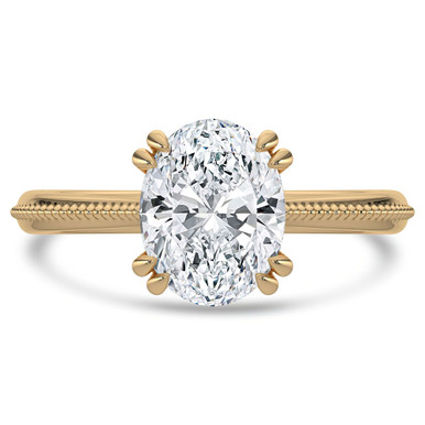 Buy Oval Lab Created Diamond Vintage Tapered Cathedral Open Bridge ...