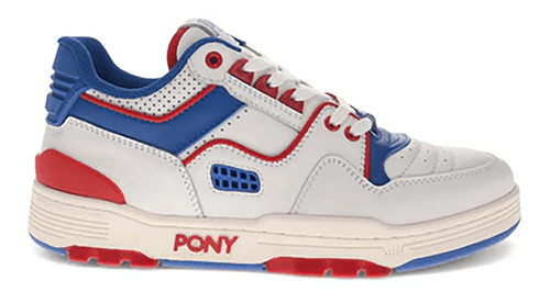 Pony M100 LOW ARCHIVE Mens Basketball Color: Snow White - Royal - Red ...