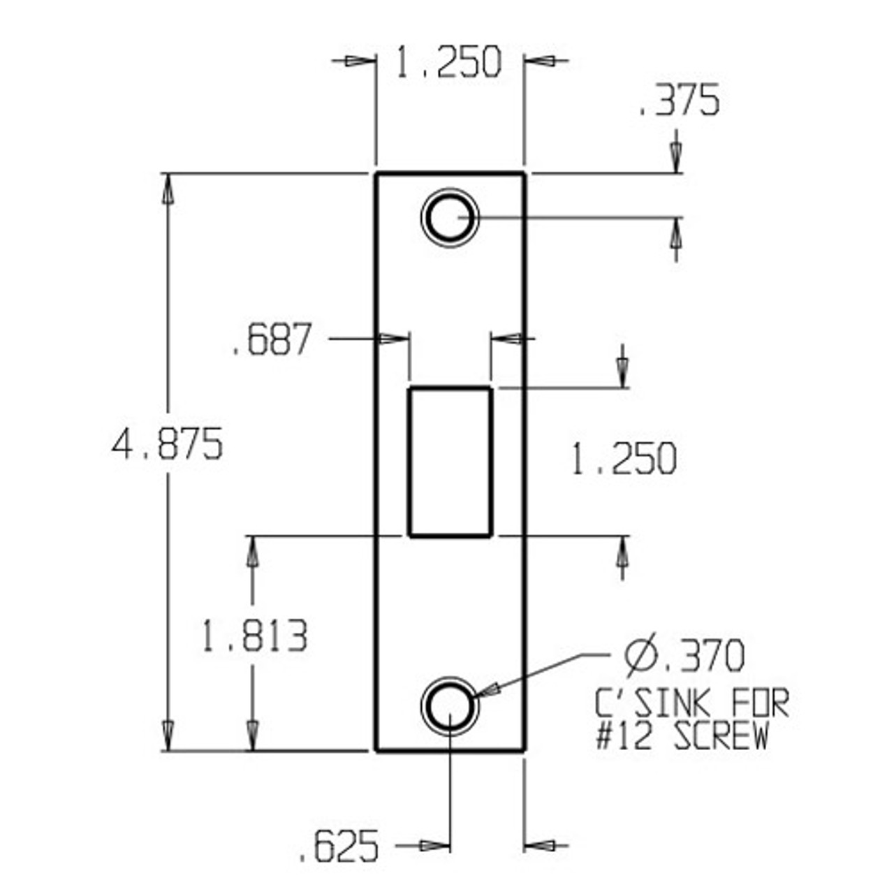 DBS-1478-626 Don Jo ANSI Strike for Deadbolt in Satin Chrome - Lock ...