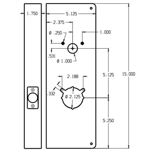 4000-2-S-CW Don Jo Wrap-Around Plate for Kaba/Simplex 4000 Series in ...