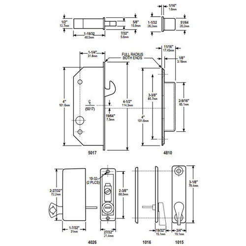 5017-02 Adams Rite Wood Door Self Latching Lock - Lock Depot Inc