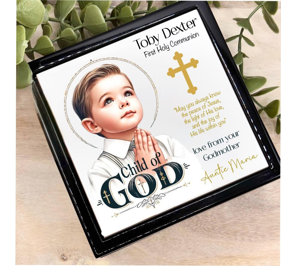 Boys Baptism Keepsake Box - Boys Baptism Gift