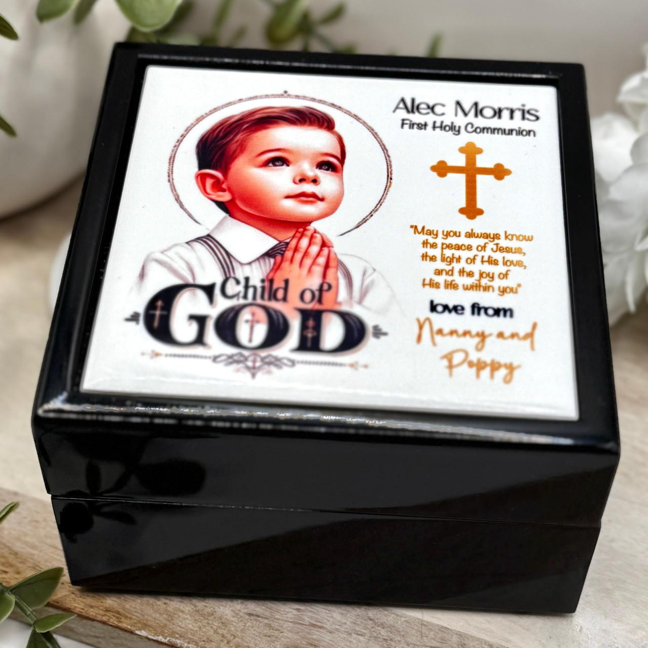 Boys Baptism Keepsake Box - Boys Baptism Gift