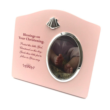 Pink Christening Photo Frame For Girls By Gifted Memories Faith