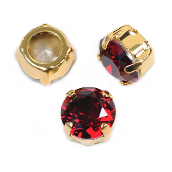 Krakovski Crystal Chaton Montee 8mm CRYSTAL AB Gold Setting