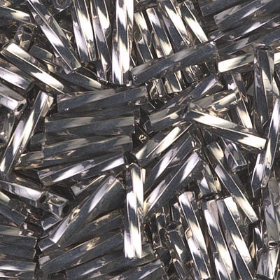 Miyuki TWISTED BUGLE Beads 2.7x12mm MATTE BLACK AB