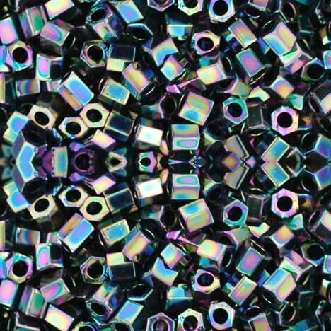 Toho HEXAGON 8/0 Seed Beads METALLIC RAINBOW IRIS | EUREKA CRYSTAL BEADS