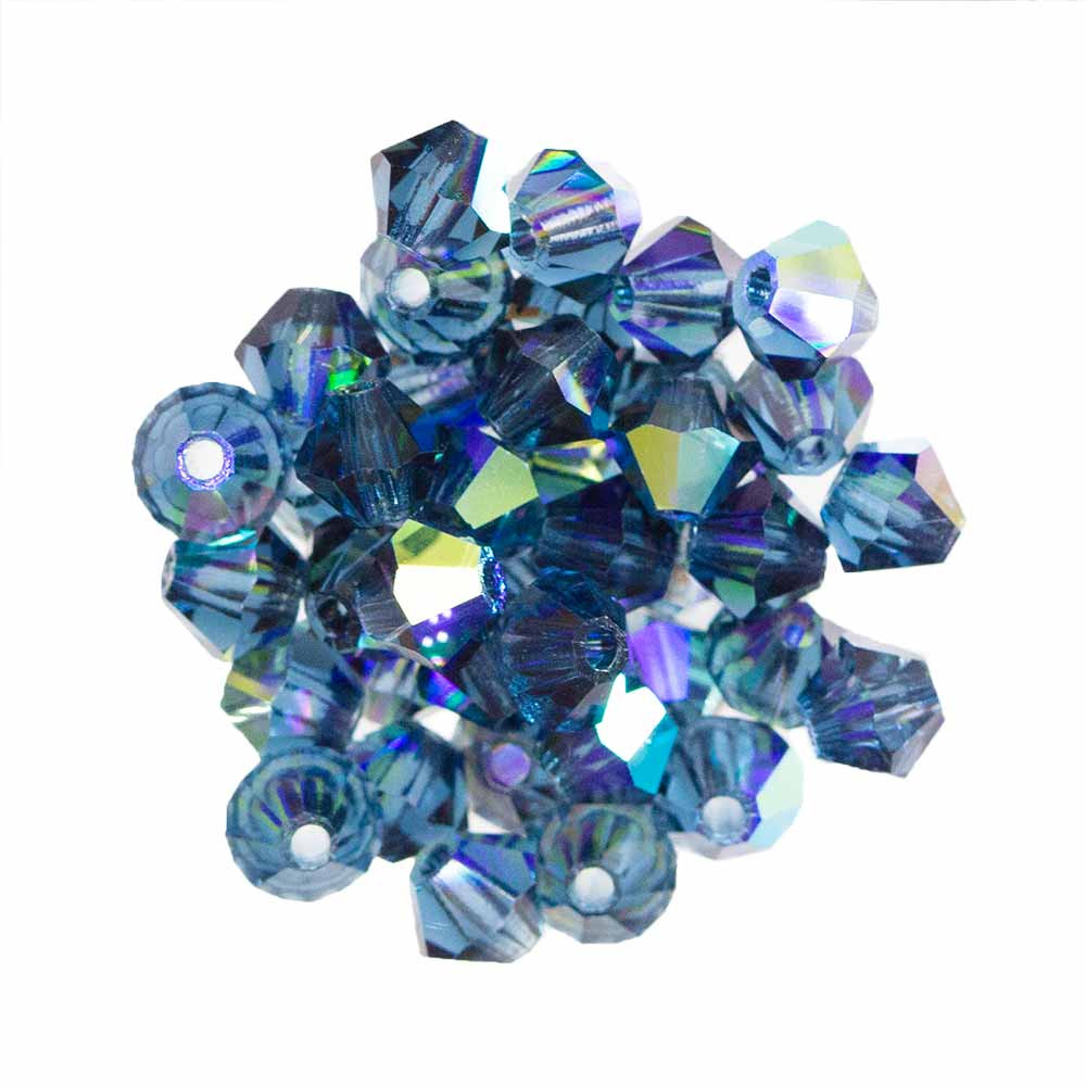 Preciosa Crystal Bicone Beads 4mm MONTANA AB