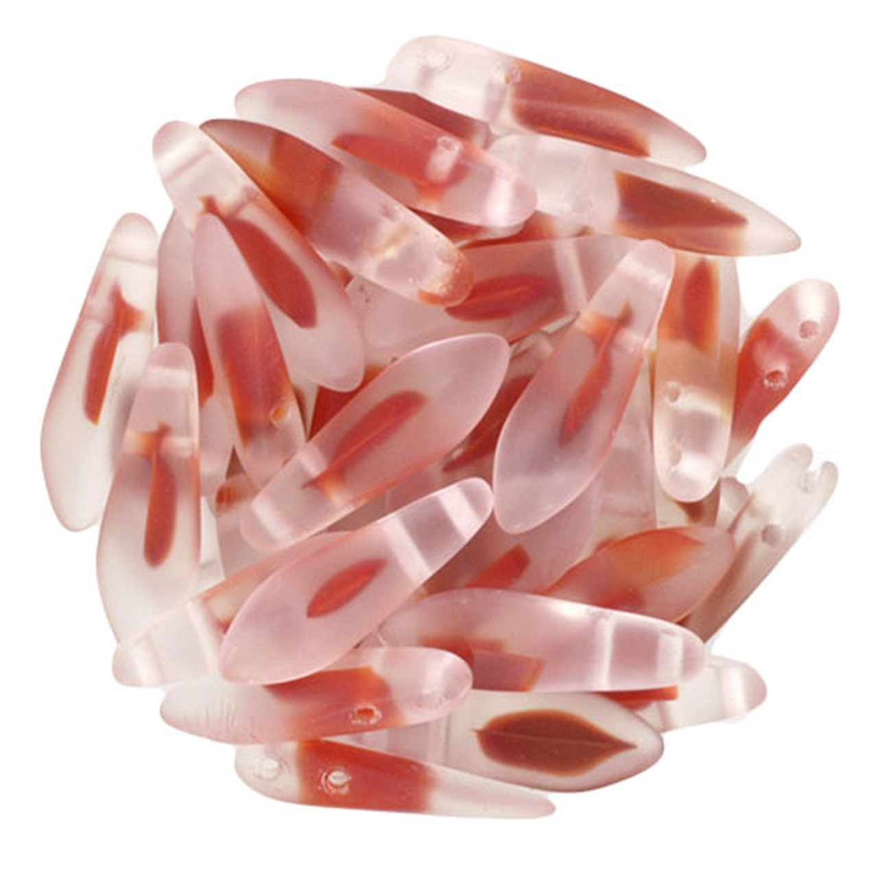 2-Hole Dagger Beads CzechMates MATTE CRYSTAL RED