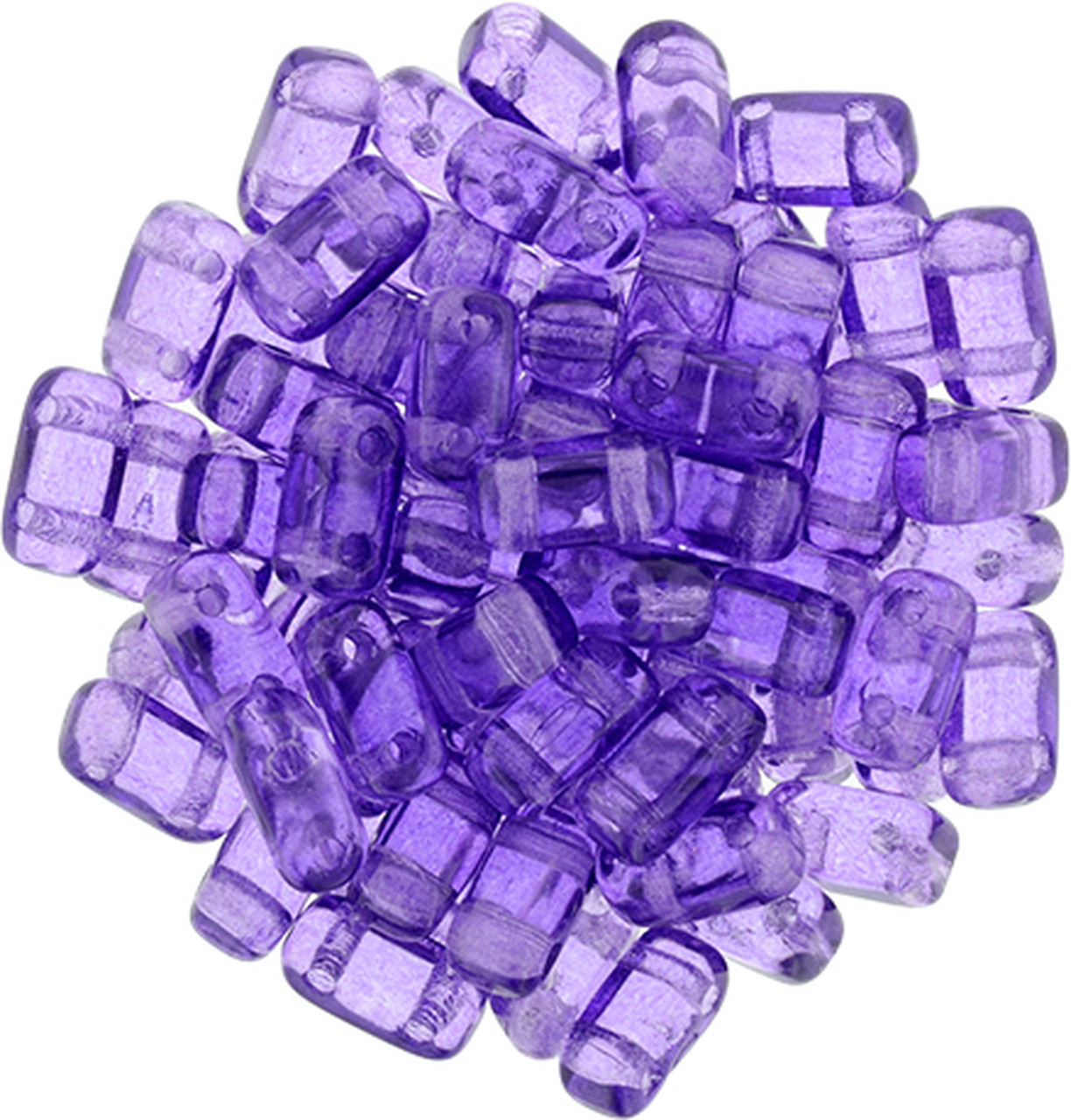 2-Hole Brick Beads CzechMates TRANSPARENT BODACIOUS
