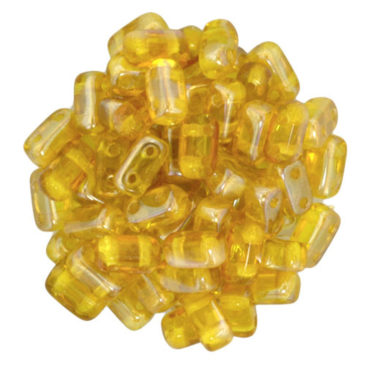 2-Hole Brick Beads CzechMates LEMON CELSIAN| EUREKA CRYSTAL BEADS