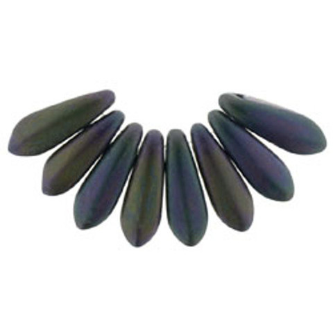 Czech Glass Daggers 10x3mm MATTE IRIS PURPLE| EUREKA CRYSTAL BEADS