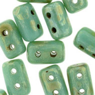 RULLA Czech Glass Beads 5x3mm TURQUOISE SILVER PICASSO