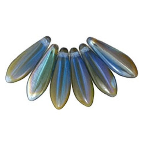 Czech Glass Daggers 16x5mm SAPPHIRE CELSIAN