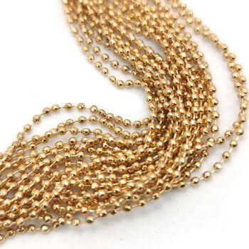 Ball Chain 1.5mm KC GOLD Plated By The Foot