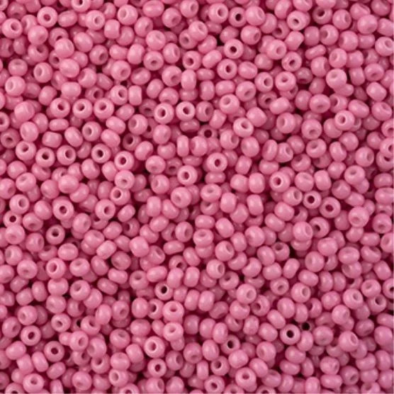 SIZE-11 BUBBLE GUM PINK CHALK DYED SOLGEL Czech Seed Beads