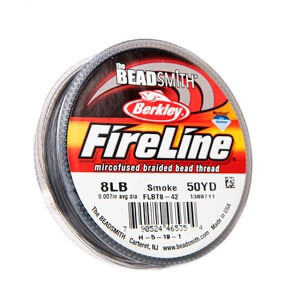 FireLine SMOKE GREY 8LB 0.007 Diameter (50yards) - Eureka Crystal Beads