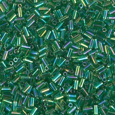 Miyuki Bugle Beads 3mm #179 GREEN AB | Eureka Crystal Beads
