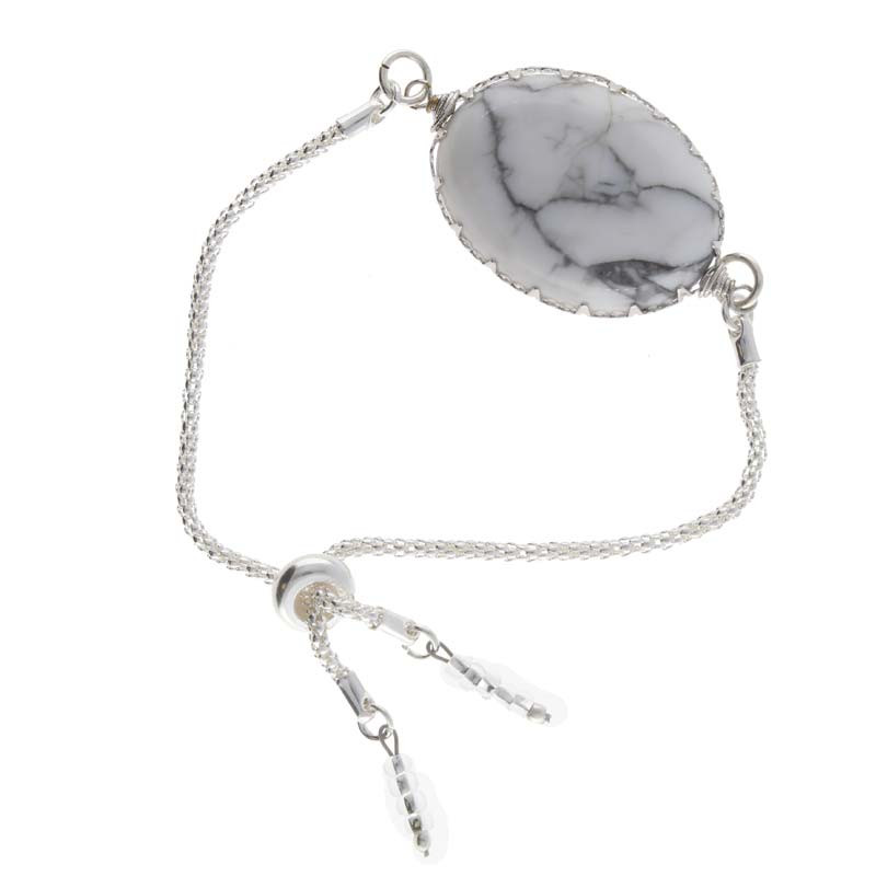 Rhodium Plated Adjustable SLIDING CHAIN Bracelet End