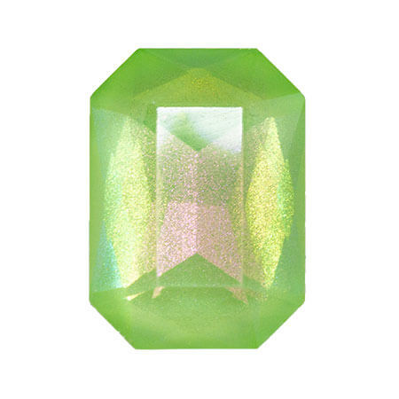 Krakovski Crystal Octagon Stone 10x14mm PERIDOT AB GLITTER