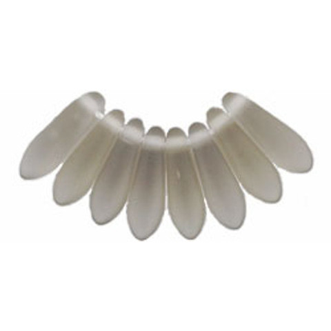 Czech Glass Daggers 10x3mm MATTE BLACK DIAMOND
