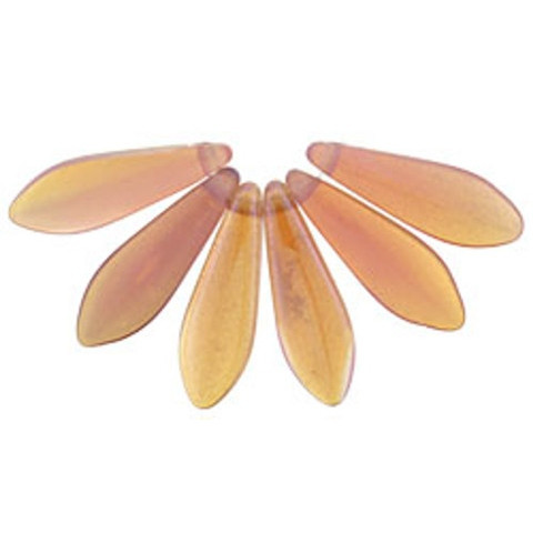 Czech Glass Daggers 16x5mm MILKY PINK CELSIAN