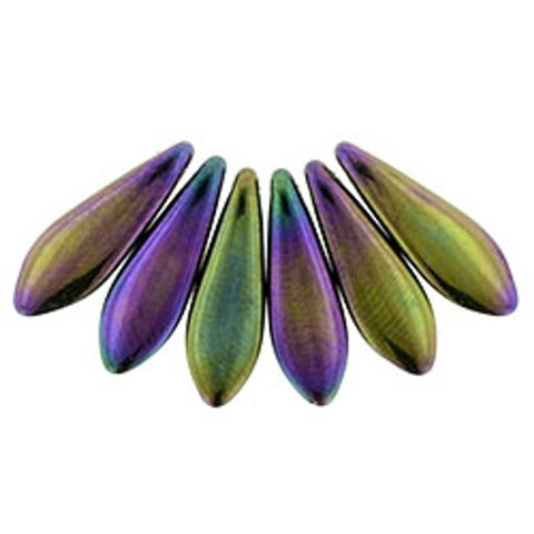 Czech Glass Daggers 16x5mm IRIS PURPLE | EUREKA CRYSTAL BEADS