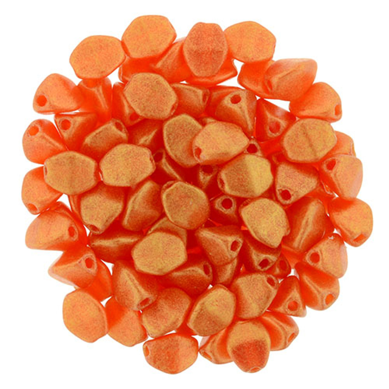 Czech Glass PINCH Beads 5x3mm SUEDED GOLD HYACINTH