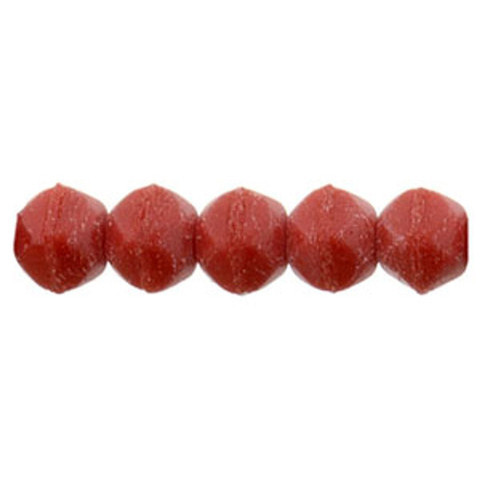 Czech Glass English Cut Beads MATTE OPAQUE RED 3mm
