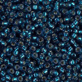 SIZE-11 Miyuki Round Seed Beads Silverlined Blue Zircon | Eureka ...