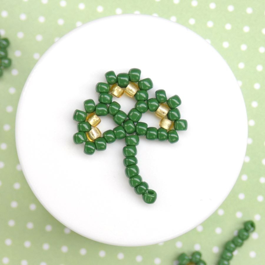 Tiny Mini Beaded Shamrock | Eureka Crystal Beads