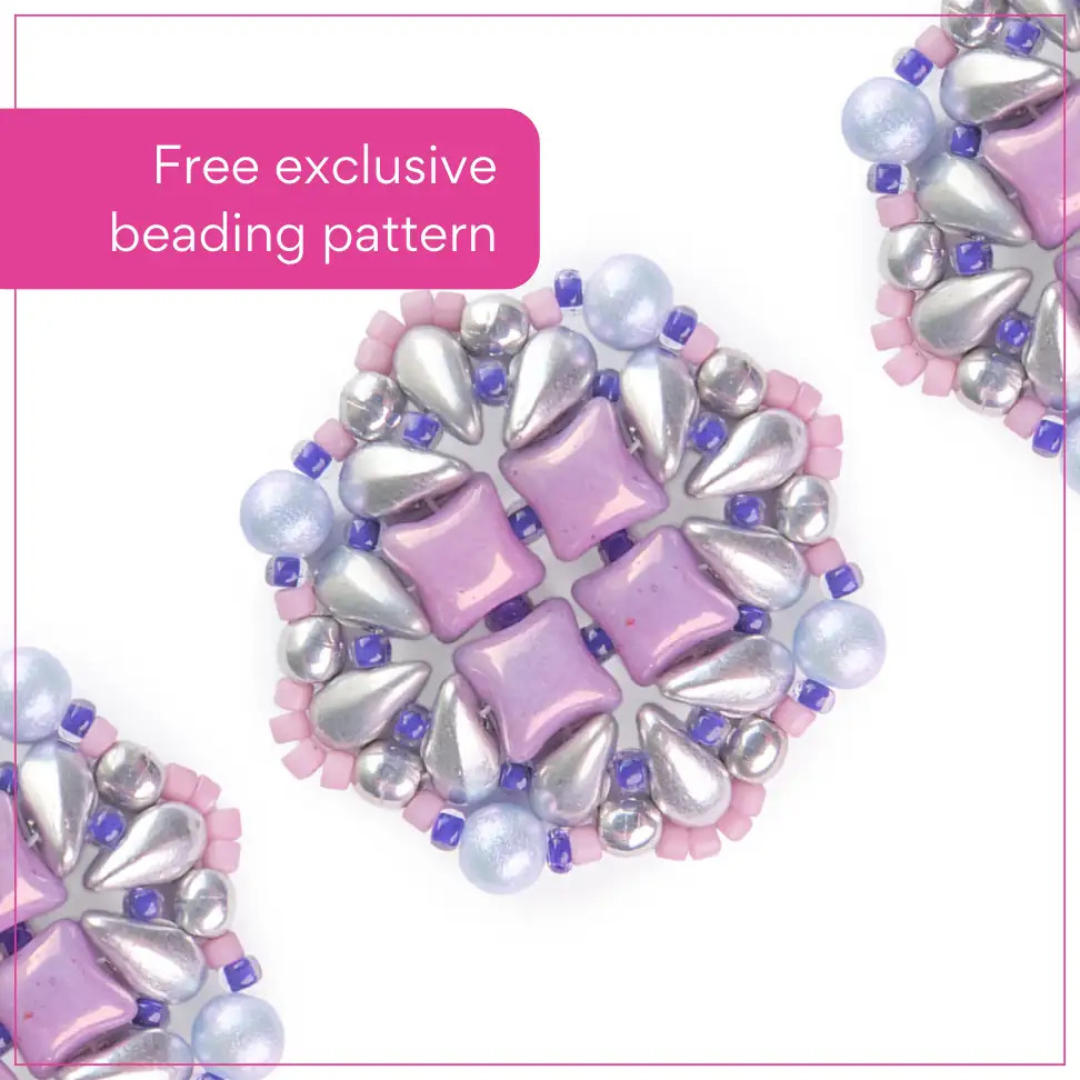 The Ella Beaded Square Segment Pattern | EUREKA CRYSTAL BEADS