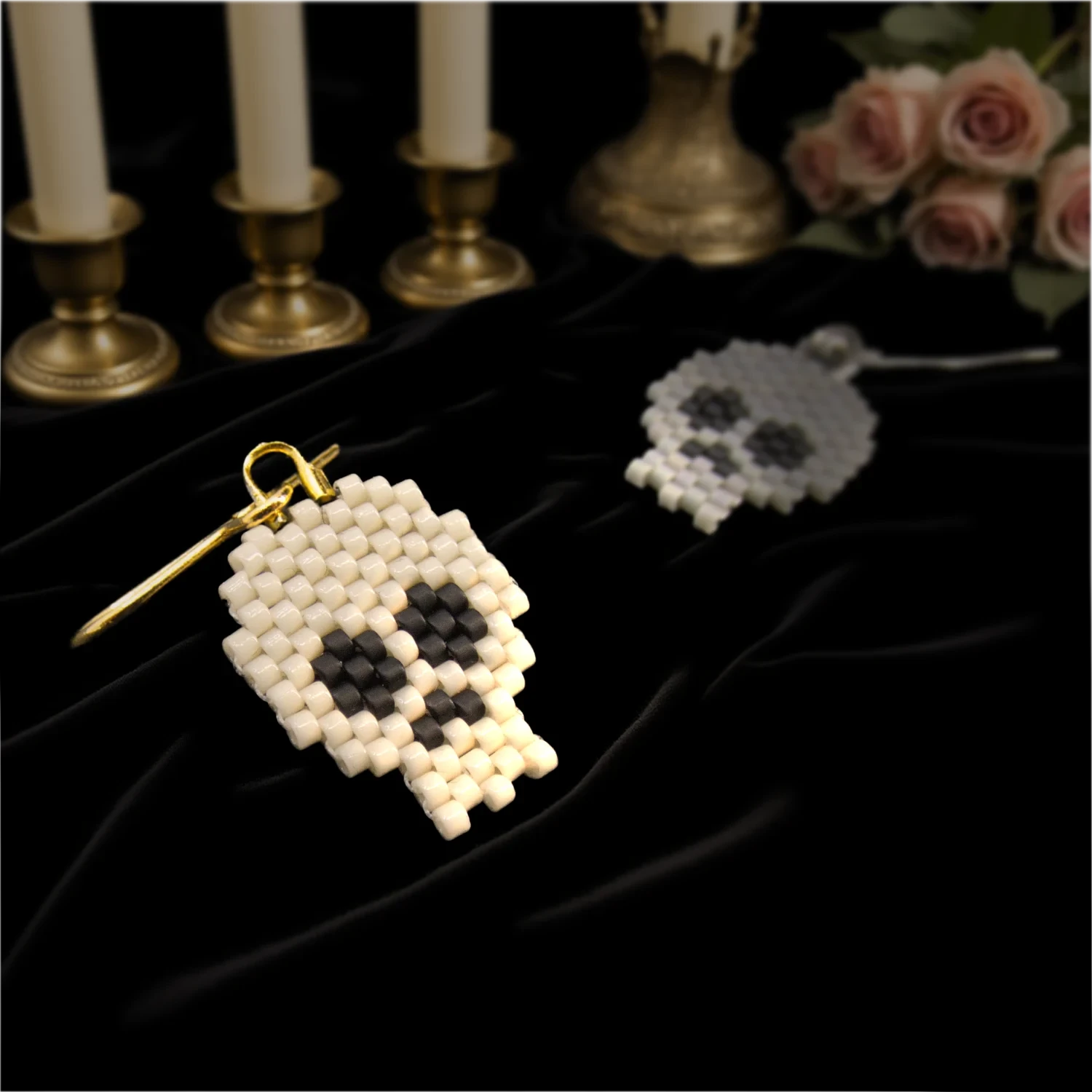 Tiny Skull Brick Stitch Peyote Pattern | Eureka Crystal Beads