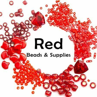 Red Beads and Stones, Red Metalic Jewelery | Eureka Crystal Beads