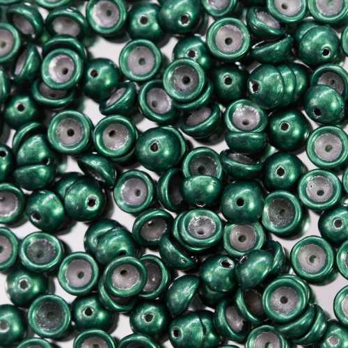 Czech Glass Teacup Beads, single stringing hole in center